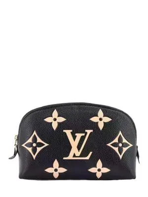 LOUIS VUITTON Cosmetic Bicolor Monogram Empreinte Giant Pouch - Black