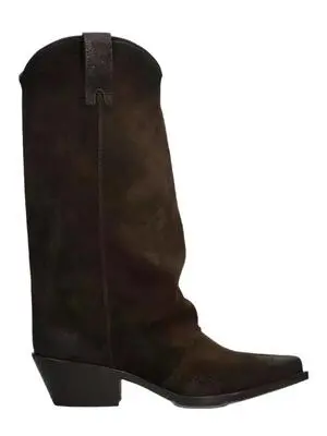 METISSE Calf Suede Western-style Boots - Brown