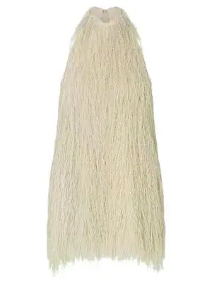 Liu Jo Short Fringed Halterneck Dress - Neutrals