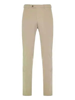 PT TORINO Elasticated Waistband Button-fastening Trousers - Neutrals
