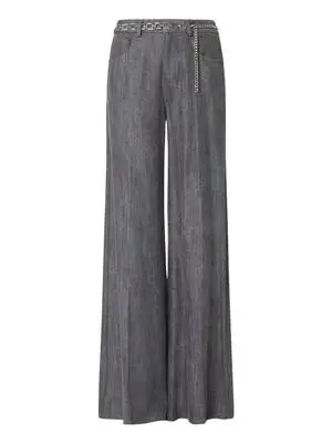 Liu Jo High Waist Belted Flare Jeans - Grey