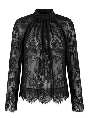 Sea Hilda Lace-trim Blouse - Black