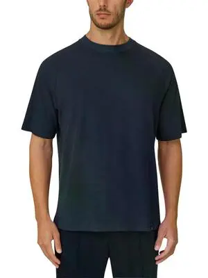 Boggi Milano T-shirt In Piqué Cotton Blend Mélange B Tech - Blue