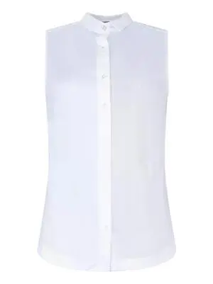 Artigiano Sleeveless Shirt With Spread Collar - White