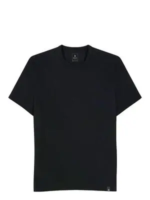 Boggi Milano T-shirt In Diagonal Cotton-blend Jersey B-tech - Black
