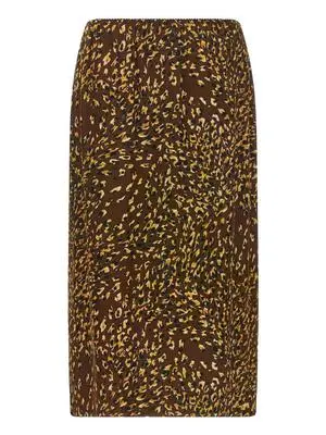 TWINSET Animal Print Midi Skirt - Brown
