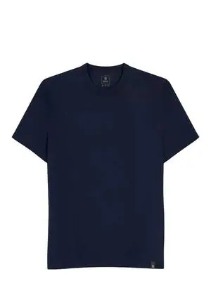 Boggi Milano T-shirt In Diagonal Cotton-blend Jersey B Tech - Blue