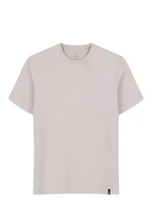 Boggi Milano T-shirt In Diagonal Cotton-blend Jersey B-tech - Neutrals