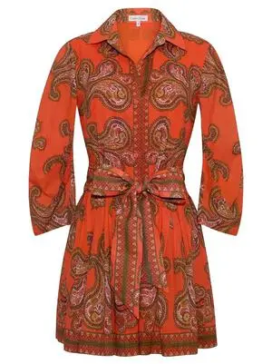 Cara Cara Raya Paisley-print Mini Dress - Orange