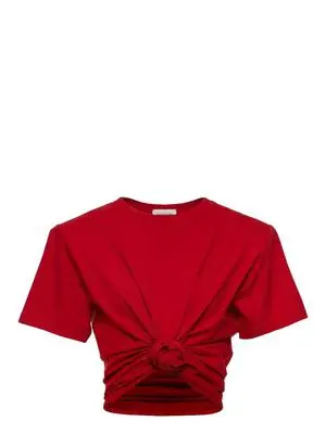 Magda Butrym Magda Butrym Knotted Cropped T-Shirt Red