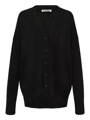 JIL SANDER V-neck Long-sleeve Cardigan - Black