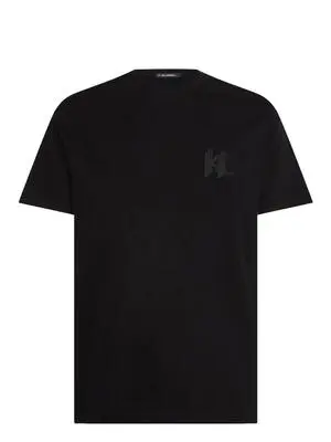 Karl Lagerfeld Monogram Wool-blend T-shirt - Black