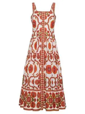 Cara Cara Margarita Tiered Floral-print Dress - Neutrals