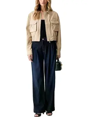 Guess Pleated Wide-leg Jeans - Blue