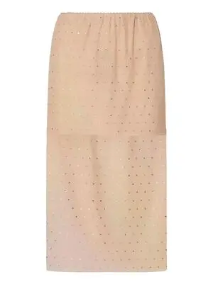 Liu Jo Embroidered Tulle Midi Skirt - Neutrals