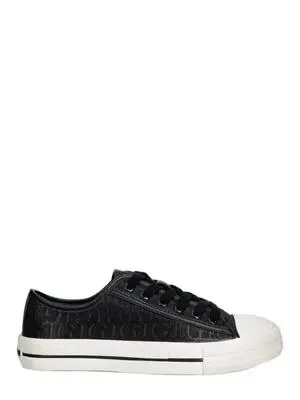 Guess Carey Monogram Pattern Low-top Sneakers - Black
