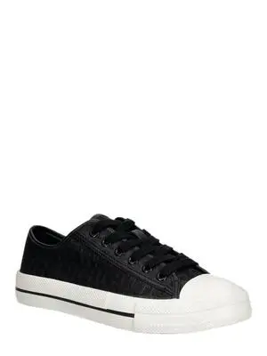 Guess Carey Monogram Pattern Low-top Sneakers - Black