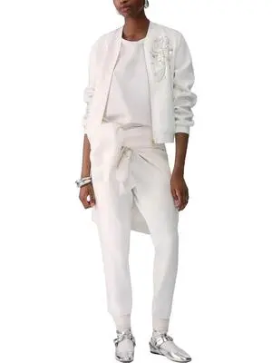 Liu Jo Zip-up Sweatshirt With Floral Jewel Embellishment - White