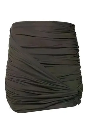 Magda Butrym Ruched Draped Mini Skirt - Brown