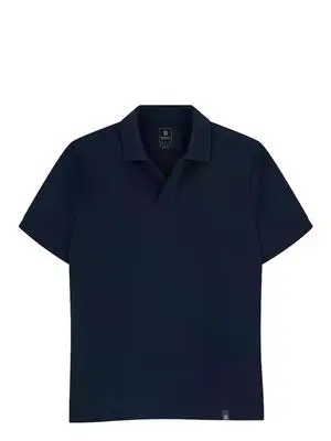 Boggi Milano Polo In Stretch Cotton Blend Piqué Cool Jade-fresh - Blue