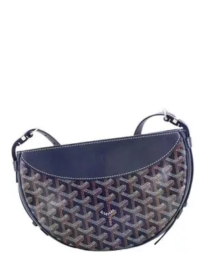Goyard Hirondelle Coated Canvas And Leather Shoulder Bag - Blue