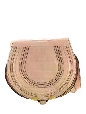 Chloé Marcie Crocodile Embossed Leather Mini Crossbody Bag - Neutrals