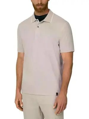 Boggi Milano Polo In Stretch Cotton Blend Piqué Cool Jade-fresh - Neutrals