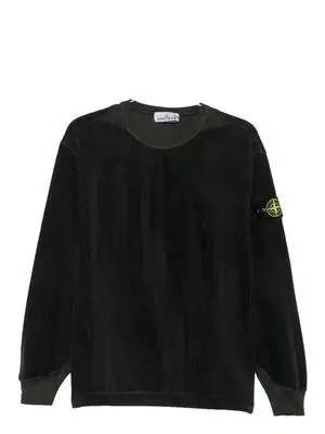 Stone Island Corduroy Textured Crew Neck Sweater - Grey