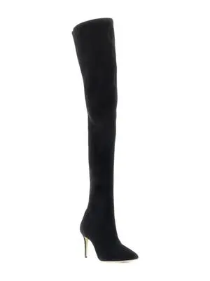 Casadei Julia Pointed-toe Over-the-knee Boots - Black
