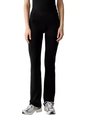 Guess Flare Rhinestone-logo Leggings - Black