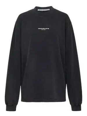 Alexander Wang Logo Print Long Sleeve T-shirt - Black
