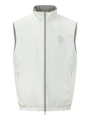 Brunello Cucinelli Bonded Logo-embroidered Reversible Gilet - White