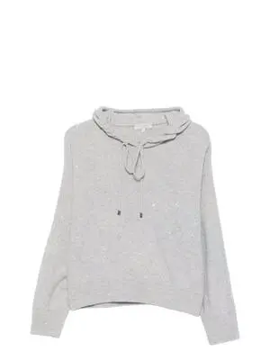 Antonelli Firenze Sequin-embellished Drawstring Hoodie Grey