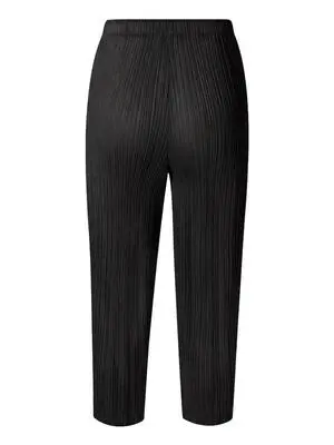 Issey Miyake Cropped Pleated Trousers - Black