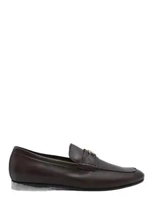 Valentino Garavani Vlogo Signature Leather Loafers - Brown