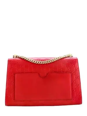 Gucci Padlock Ssima Leather Medium Shoulder Bag - Red