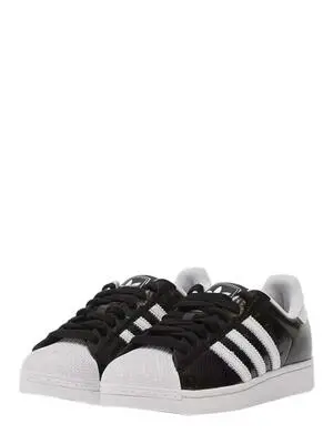 Adidas Superstar Ii Snakeskin Effect Lace-up Sneakers - Black