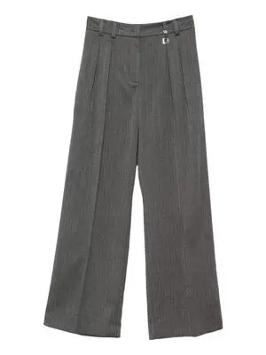 Patrizia Pepe Herringbone Pleated Trousers - Grey