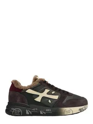 Premiata Mick Shearling-lined Leather Sneakers - Brown
