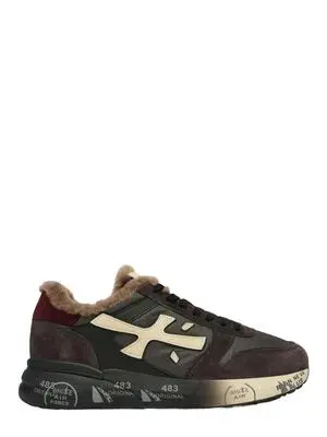 Premiata Mick Shearling-lined Leather Sneakers - Brown