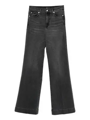 7 For All Mankind 7 For All Mankind Modern Dojo Faded-Effect Wide-Leg Jeans Black