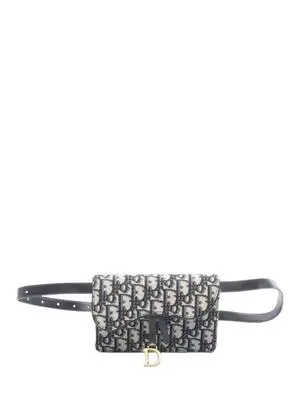 Dior 2010s Saddle Oblique Belt Bag - Blue