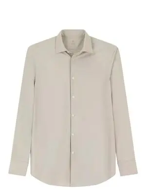 Boggi Milano Shirt In Stretch Nylon B Tech Slim Fit - Neutrals