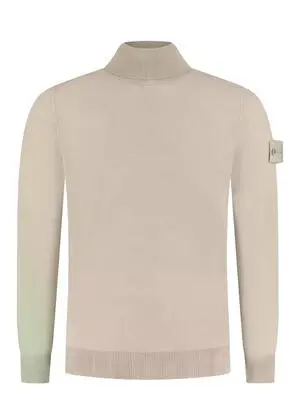 Stone Island Logo-patch Roll-neck Sweater - Neutrals