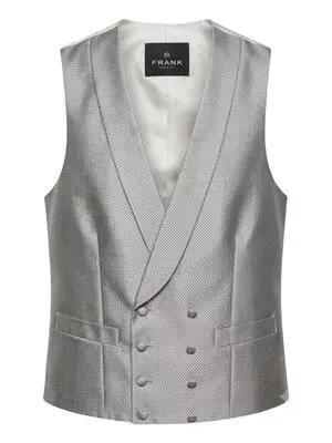 FRANKS Frank Double-breasted Jacquard Waistcoat - Grey