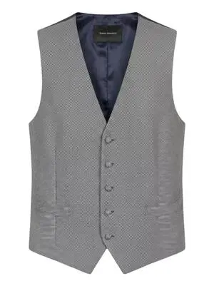 RAMON SANJURJO Geometric Pattern Single-breasted Waistcoat - Blue