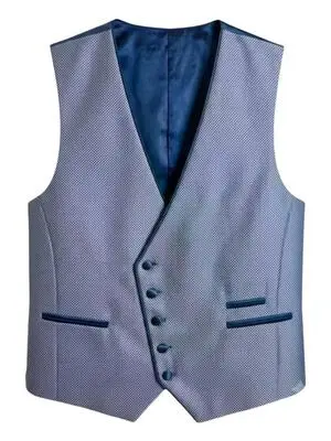 ETIEM TEXTIL S.L. Micro-patterned Single-breasted Waistcoat - Blue