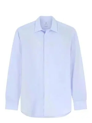 Boggi Milano Polo Shirt Checked Japanese Jersey Regular Fit - Blue