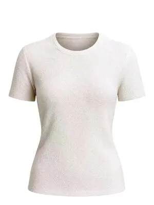 Vince Textured Short Sleeve Sweater - Neutrals