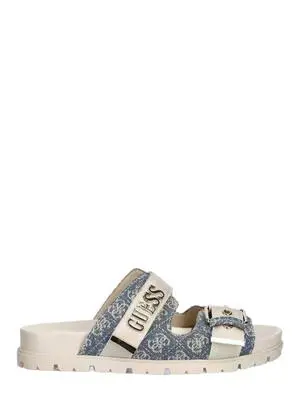 Guess Logo-print Buckle-fastening Sandals - Blue